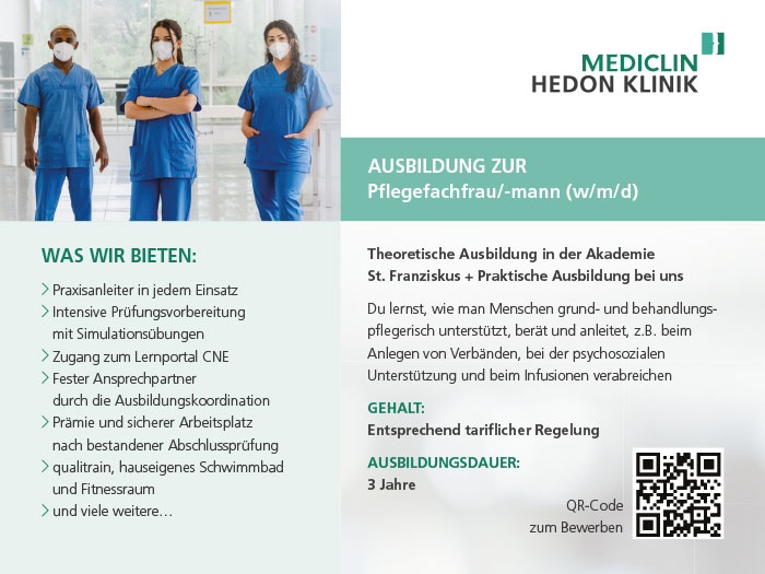 Freie Ausbildungsplätze - MEDICLIN Hedon Klinik