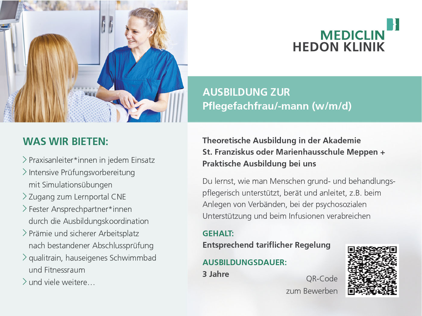 Freie Ausbildungsplätze - MEDICLIN Hedon Klinik