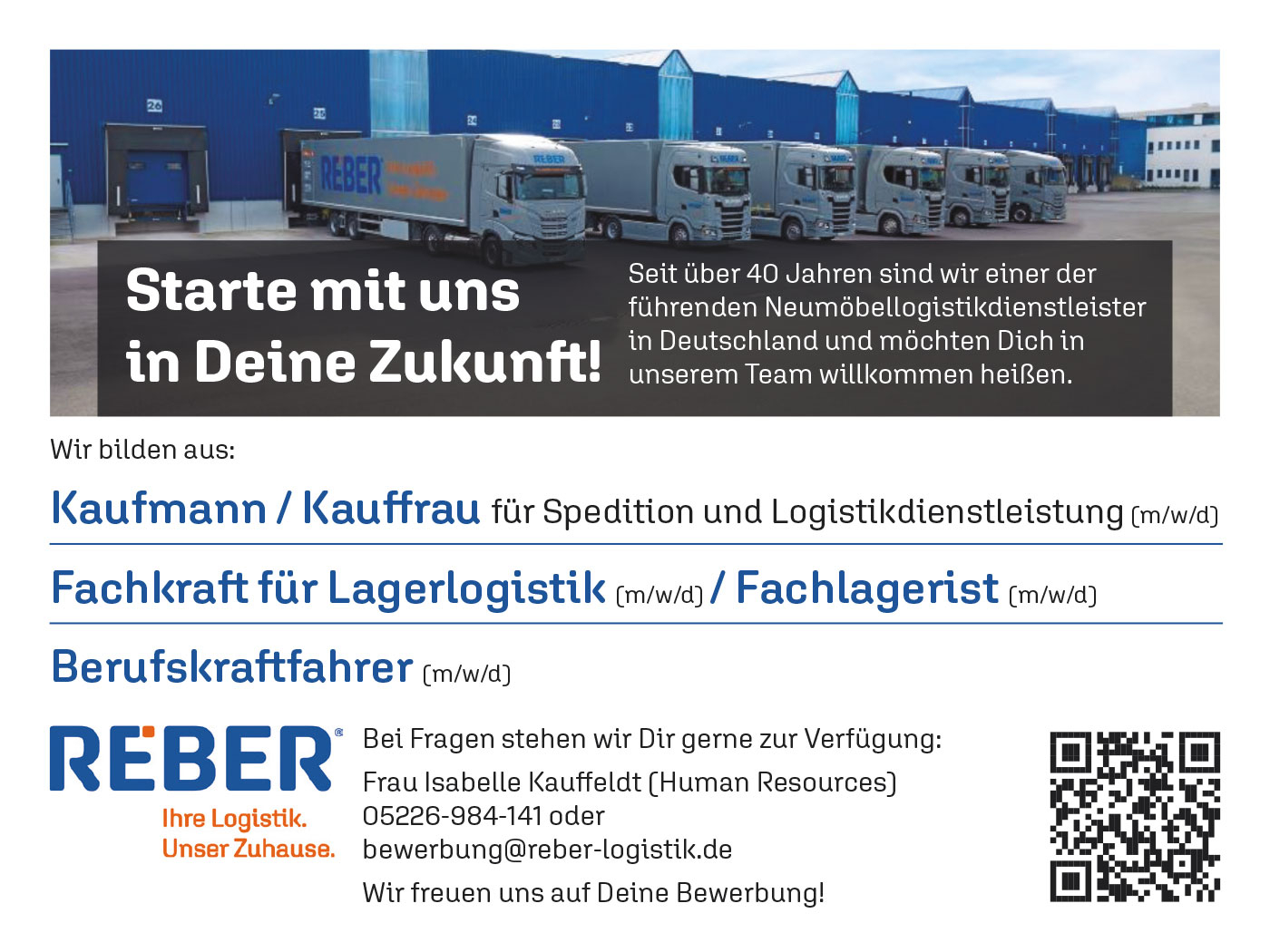 Freie Ausbildungsplätze - Reber Melle Logistik GmbH & Co. KG