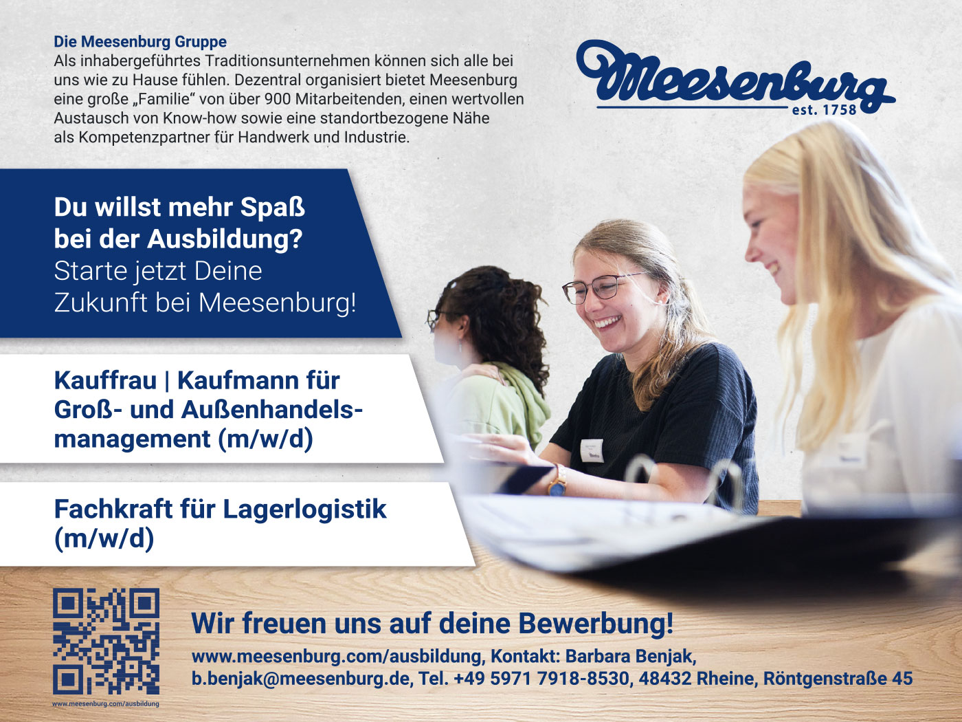 Freie Ausbildungsplätze - Meesenburg GmbH & Co. KG
